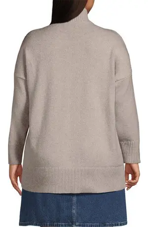 LANDS' END Split Hem Turtleneck Sweater