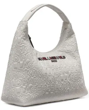 Karl Lagerfeld Paris Monogram Embossed Hobo Bag