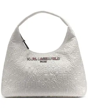 Karl Lagerfeld Paris Monogram Hobo Bag - White Multi