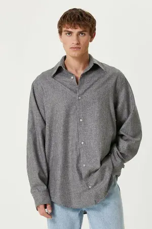 PCFG Wool & Cashmere Blend Your *itch Striped Long Sleeve Shirt