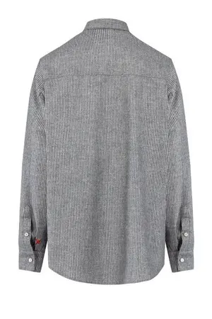PCFG Wool & Cashmere Blend Your *itch Striped Long Sleeve Shirt