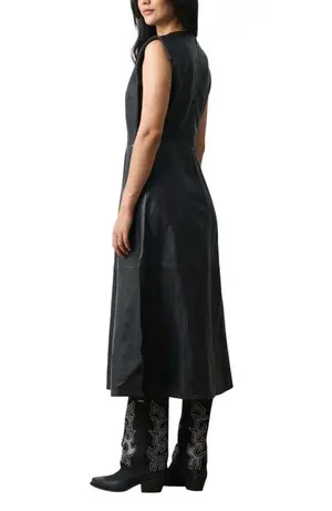 VELEZ Liora Leather A-line Dress
