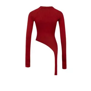 PCFG Two-tone Ribbed Long Sleeve Top