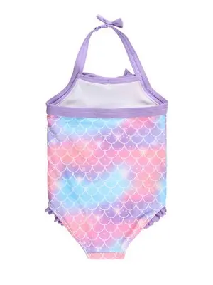 RUFFLEBUTTS Halter Upf 50+ One-piece Swimsuit
