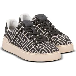 Balmain Monogram Jacquard B-court Trainers - Black