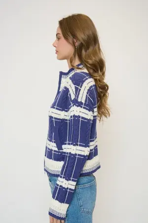 Central Park West Eden Specialty Stitch Knit Bomber