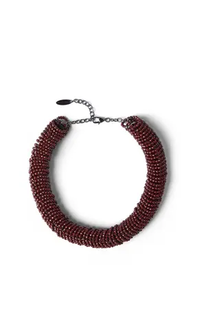 Brunello Cucinelli Sterling Silver Choker - Red