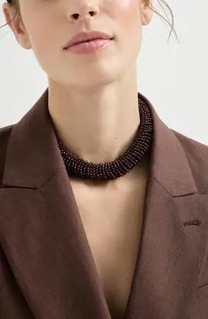 Brunello Cucinelli Sterling Silver Beaded Choker