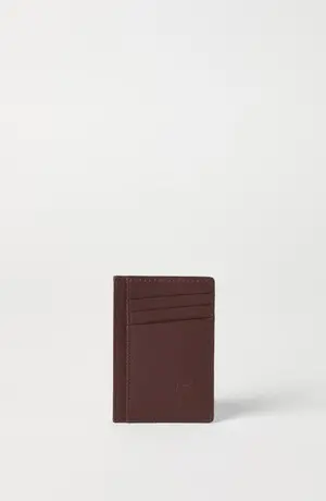 Brunello Cucinelli Calfskin Card Case - Brown