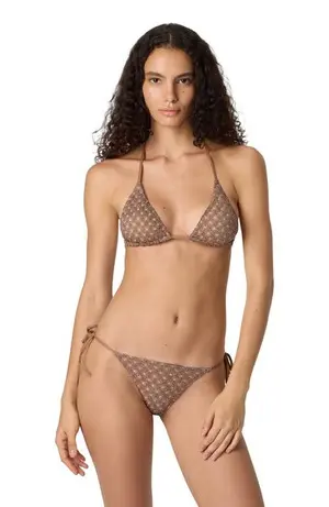 Missoni Viscose Lamé Bikini With Spiderweb Motif - Brown