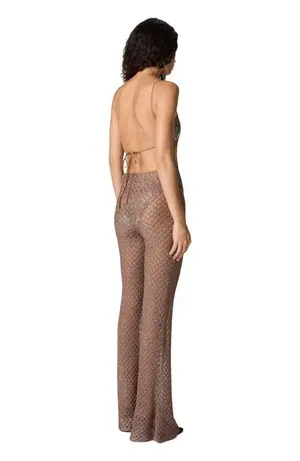 Missoni Lamé Viscose Cover-up Trousers With Spiderweb Pattern