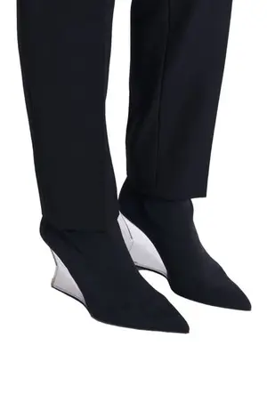 Balmain Wedge Knit Ankle Boots
