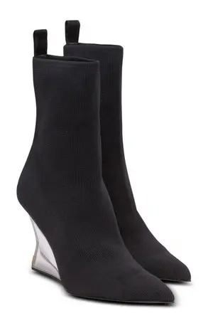 Balmain Wedge Knit Ankle Boots
