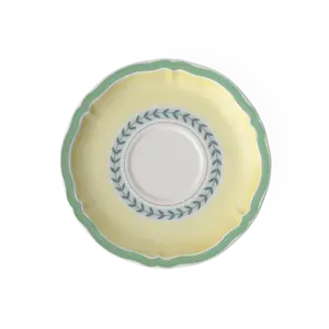 VILLEROY & BOCH French Garden Fleurence Breakfast /cream Soup Cup Saucer - Yellow