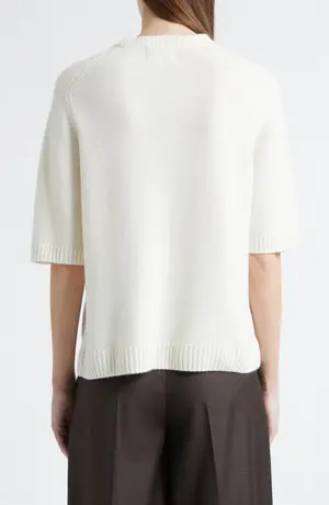 Loulou De Saison Dara Elbow Sleeve Cashmere Sweater