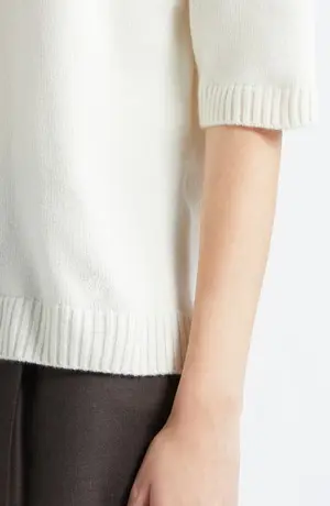 Loulou De Saison Dara Elbow Sleeve Cashmere Sweater