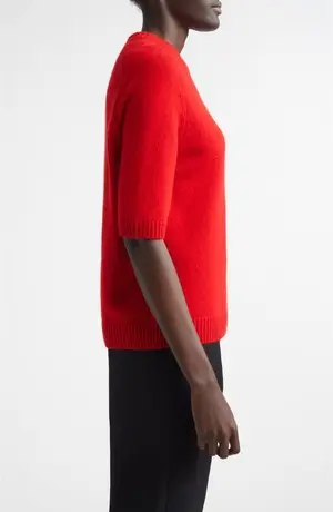 Loulou De Saison Dara Elbow Sleeve Cashmere Sweater - Red