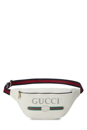 Gucci Logo Printed Belt Bag - Cream