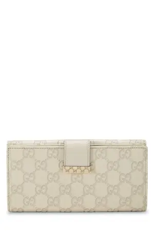 Gucci Cream Ssima Continental Wallet - White