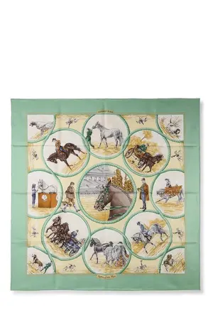 Hermès Multicolor 'auteuil En Mai' Silk Scarf 90