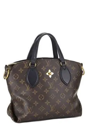 LOUIS VUITTON Monogram Flower Zip Tote - Black