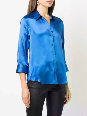 L'Agence Dani Silk Blouse - Blue