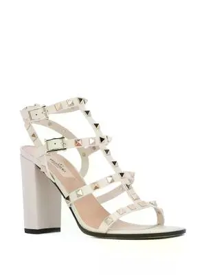 Valentino Garavani 105mm Rockstud Sandals - Neutrals