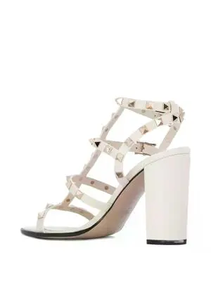 Valentino Garavani 105mm Rockstud Sandals - Neutrals