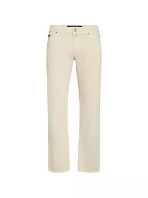 BILLIONAIRE Leather-detail Jeans