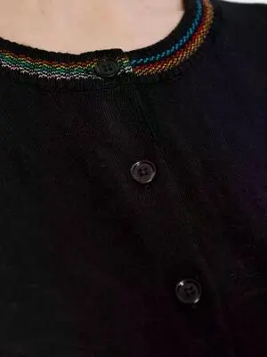 Paul Smith Merino Wool Cardigan With Multicoloured Trim