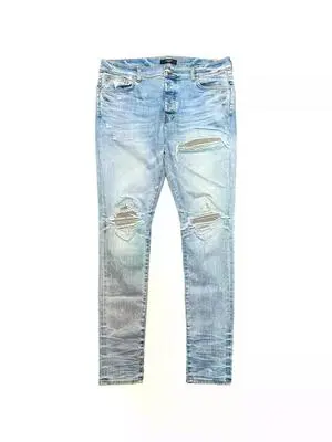 Amiri Distressed Straight-leg Jeans - Blue