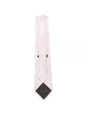 TOM FORD Striped Neck Tie - Pink