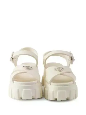Prada Monolith Rubber Sandals With Enamelled Metal Logo