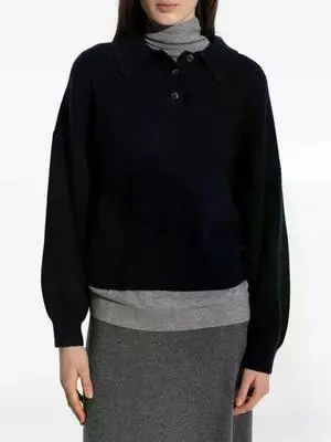 LISA YANG Etta Buttoned Knitted Top - Blue