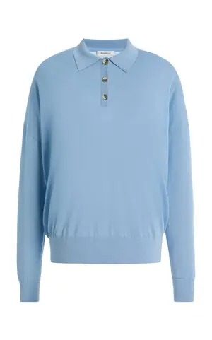 Renggli Silk Cashmere Boxy Polo - Blue