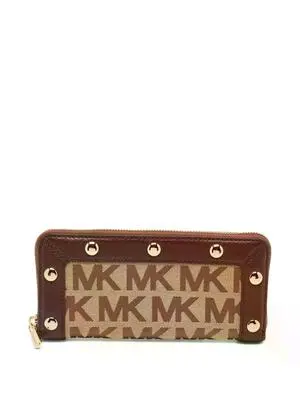 Michael Kors Signature Stud Zip-around Wallet - Neutrals