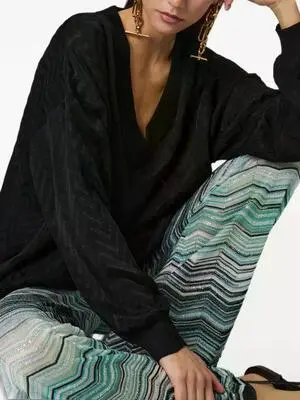 Missoni V-neck Chevron Sweater - Black