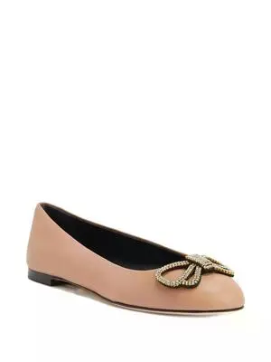 GIUSEPPE ZANOTTI Bow-embellished Ballet Flats
