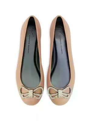GIUSEPPE ZANOTTI Bow-embellished Ballet Flats