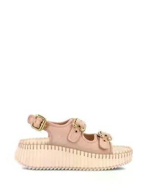 Chloé Buckle Platform Sandals - Pink