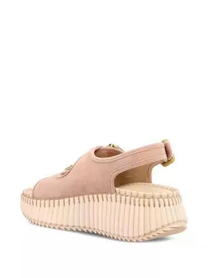 Chloé Buckle Platform Sandals - Pink
