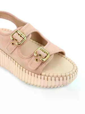 Chloé Buckle Platform Sandals - Pink