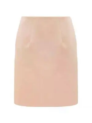 Chloé Mini Skirt With Vertical Stitching Neutrals
