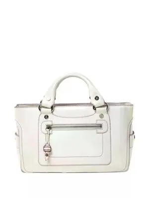Celine Boogie Leather Tote Bag - White