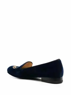 SCAROSSO Myrtle Embroidered Velvet Loafers