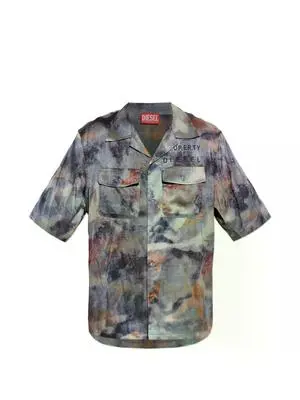 DIESEL® Satin Shirt With All-over Camo Print