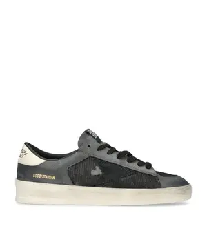 GOLDEN GOOSE Suede Distressed Stardan Sneakers - Grey