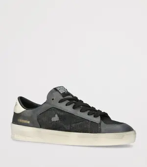 GOLDEN GOOSE Suede Distressed Stardan Sneakers - Grey