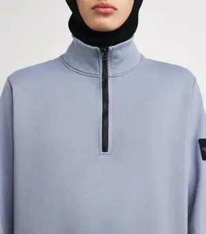 Stone Island Cotton Half-zip Sweatshirt - Blue
