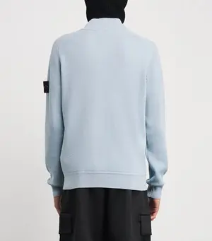Stone Island Cotton Half-zip Rib-knit Sweatshirt - Blue